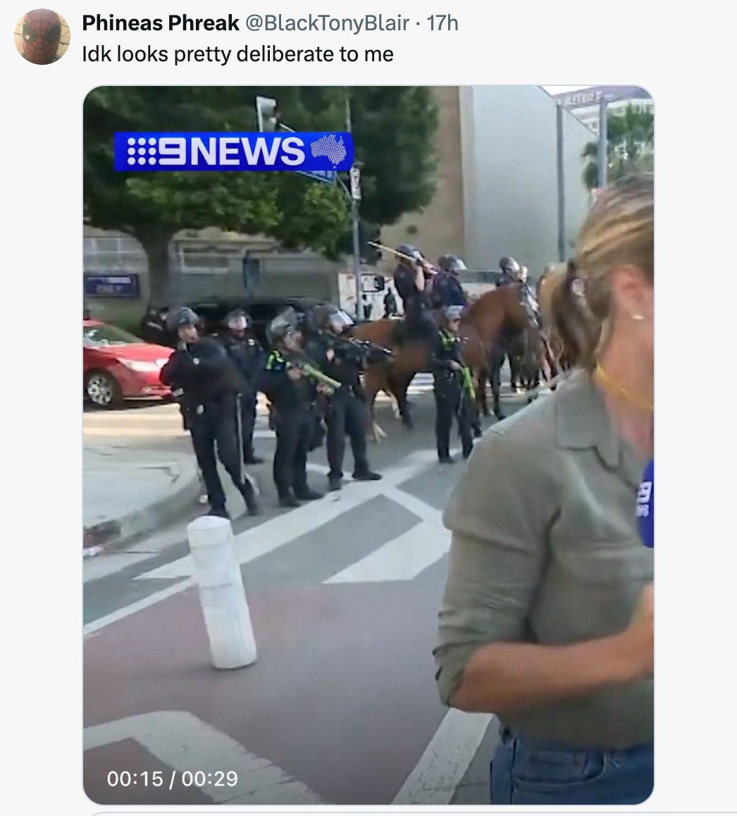 Australian Reporter Shot By Rubber Bullet LA Protests