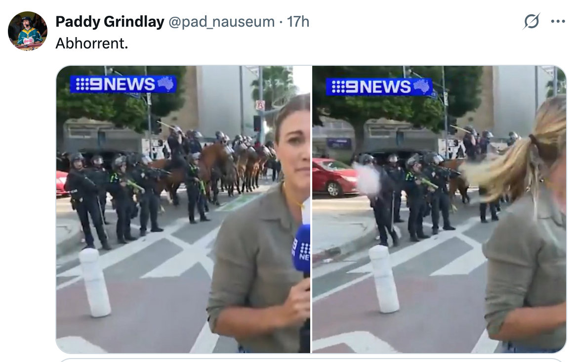 Australian Reporter Shot By Rubber Bullet LA Protests