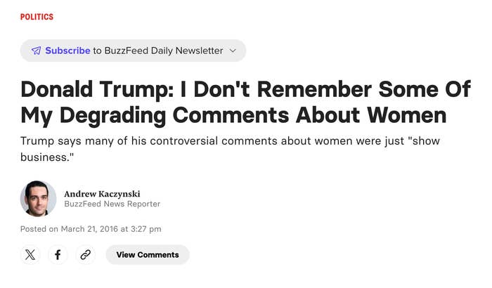 Trump's History Of Degrading Comments About Women