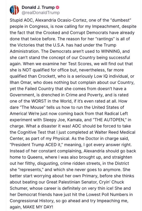 Donald Trump's Viral Response To AOC's Impeachment Call