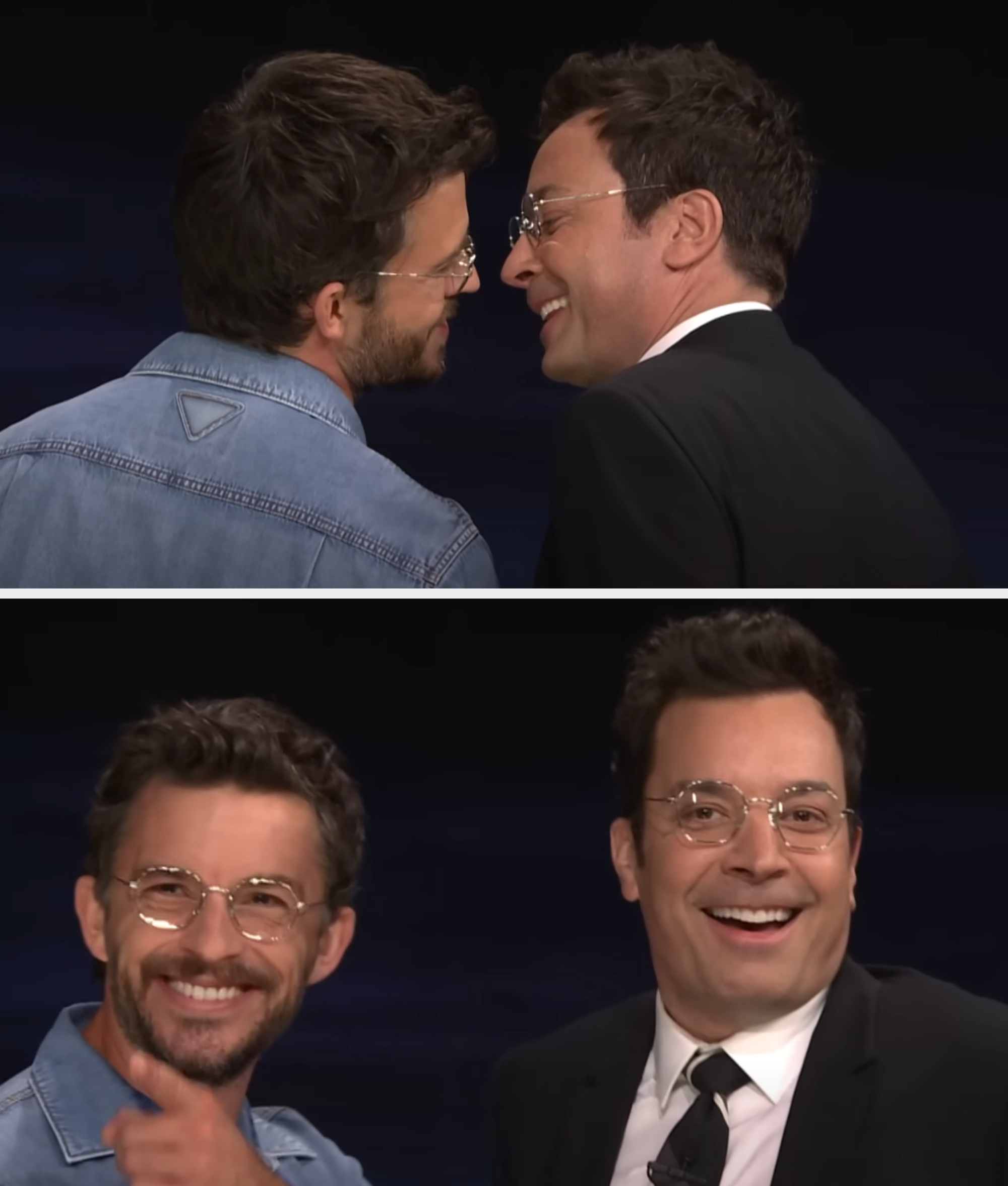 Jimmy Fallon And Jonathan Bailey Almost Kiss