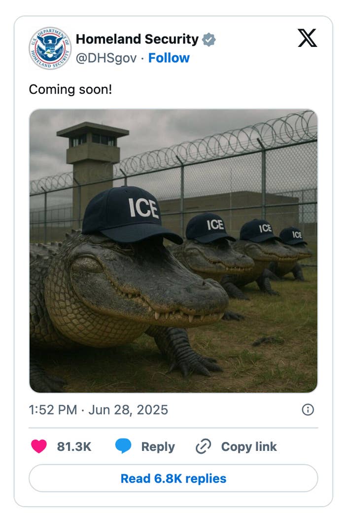 Alligators In ICE Hats AI Image Reactions