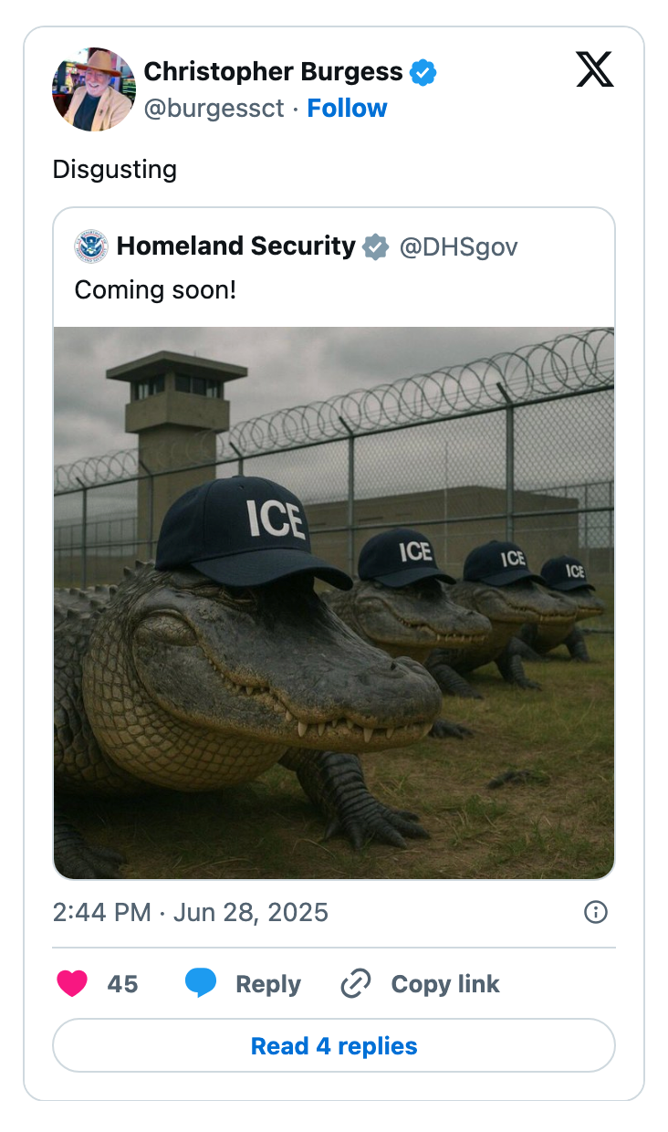 Alligators In ICE Hats AI Image Reactions