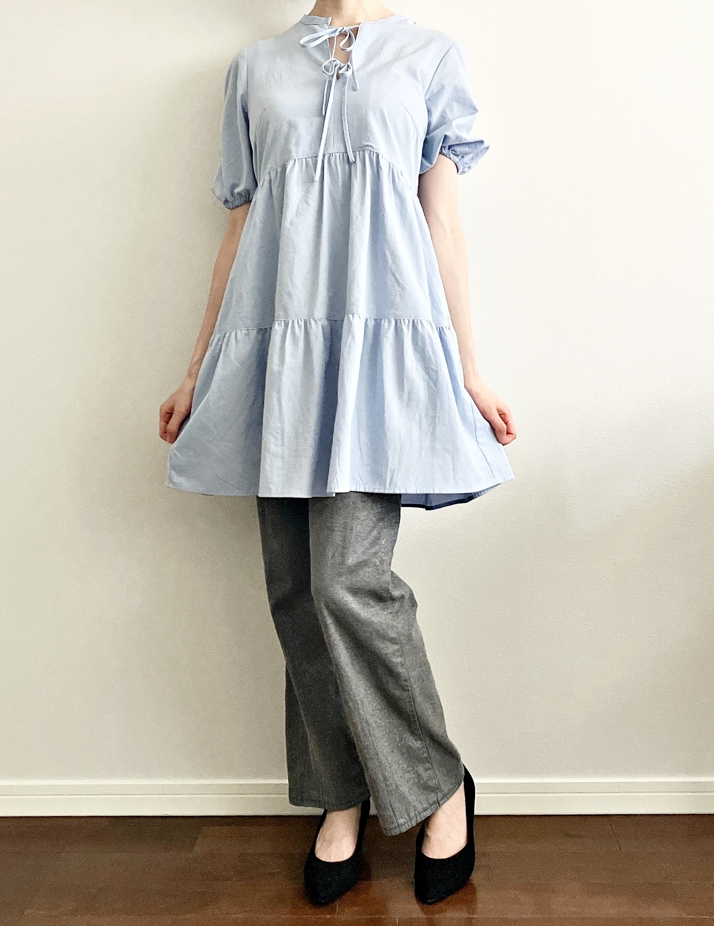 GUの《ふんわりワンピース》2990円→1490円に値下げ中！「さすがにかわいすぎます」「涼しさ抜群」オシャレに体型カバーしてくれます！【画像・動画】