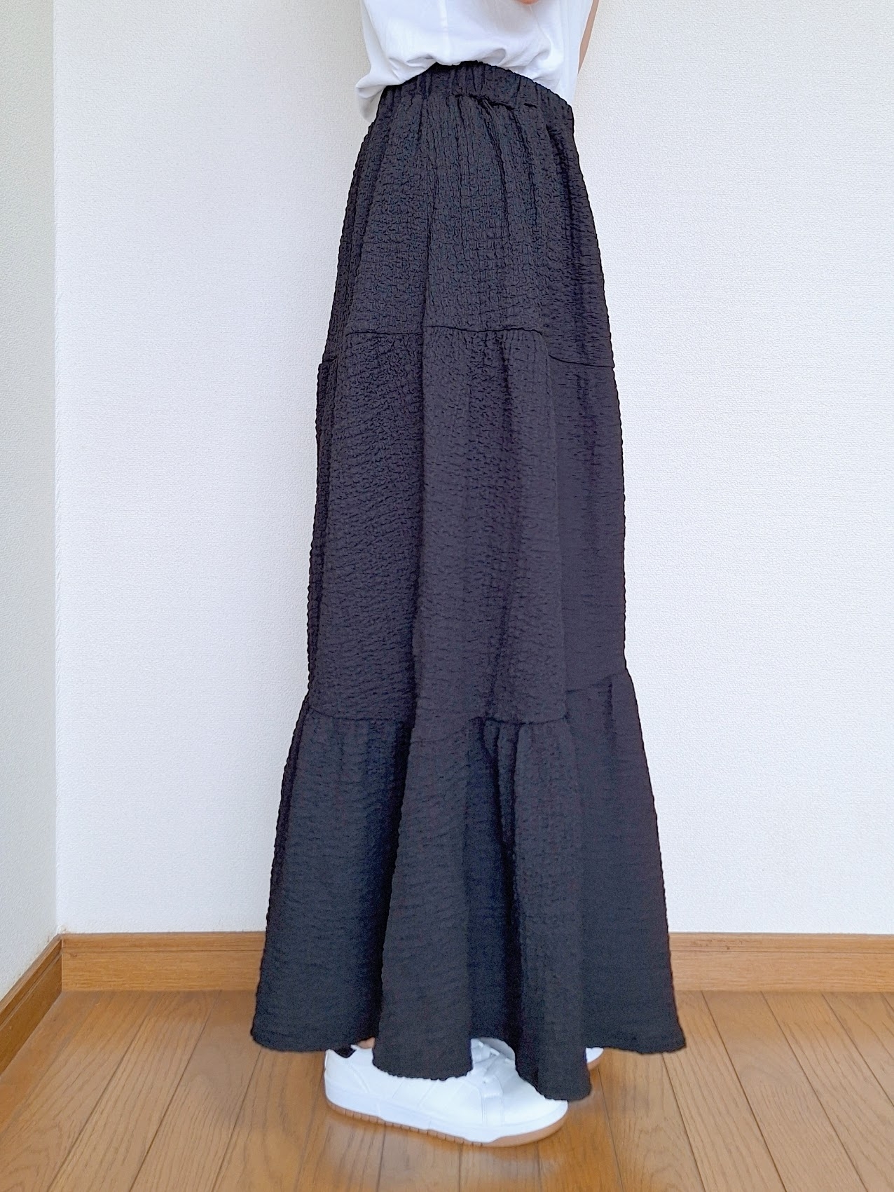 【coca】2490円の「楽ちんスカート」ふんわりシルエットがオシャレ！はくだけで脚が長く見える名品です！《着用レビュー》【画像・動画】