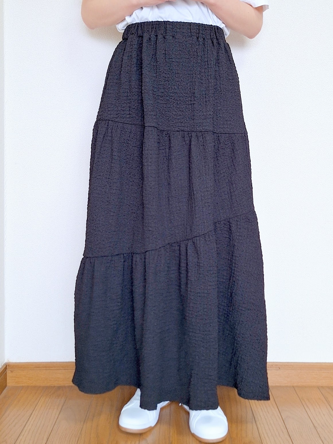 【coca】2490円の「楽ちんスカート」ふんわりシルエットがオシャレ！はくだけで脚が長く見える名品です！《着用レビュー》【画像・動画】