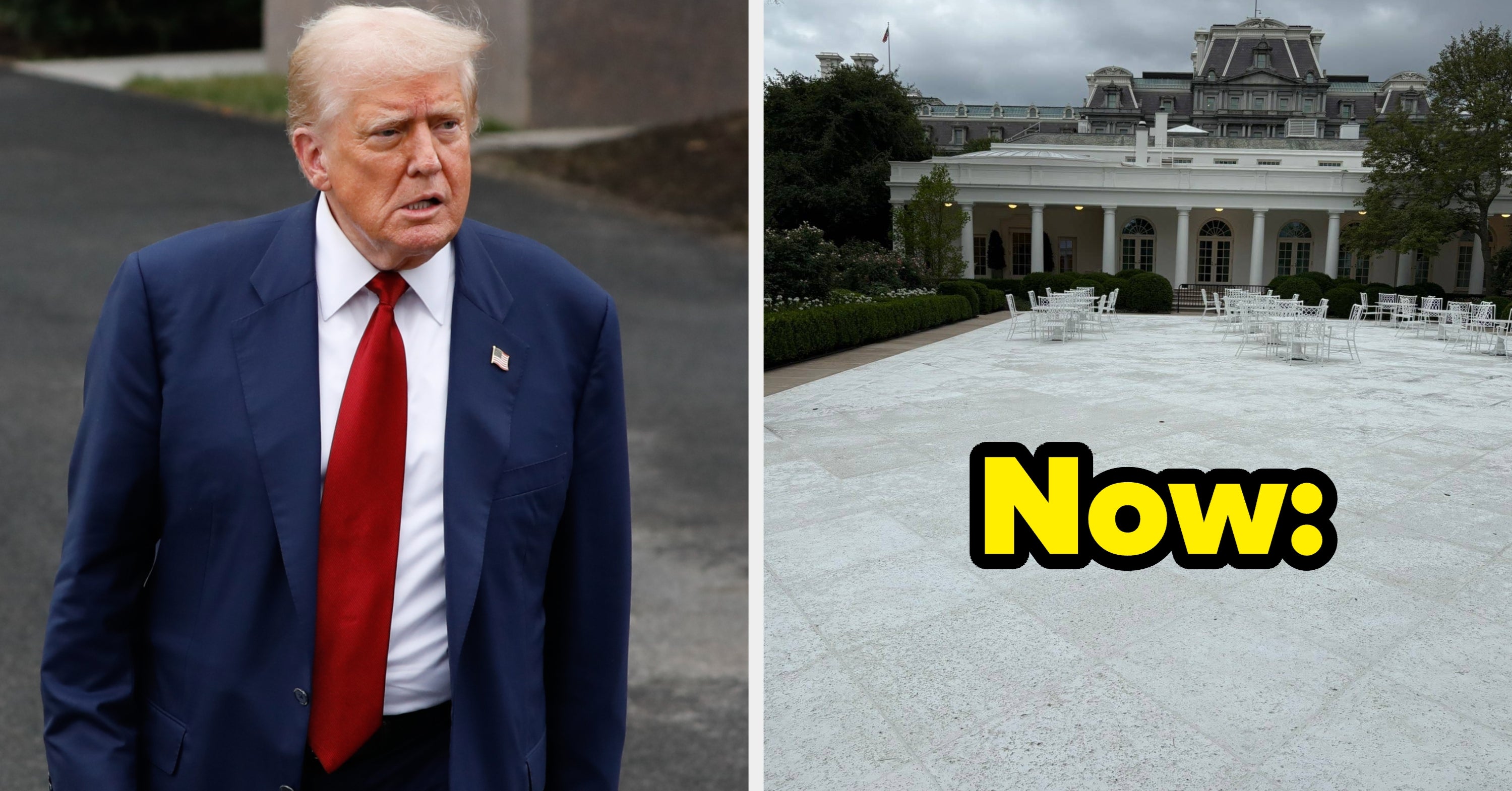 Donald Trump's Completed White House Rose Garden Makeover Is Going Viral
