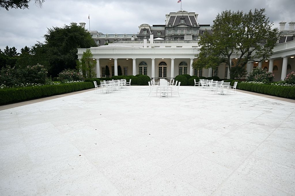 Donald Trump's Tacky Rose Garden Patio Decor Looks Very, Very Familiar