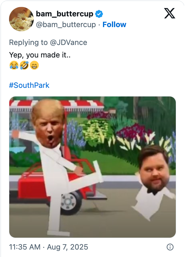 JD Vance's Reaction To South Park Cameo Goes Viral