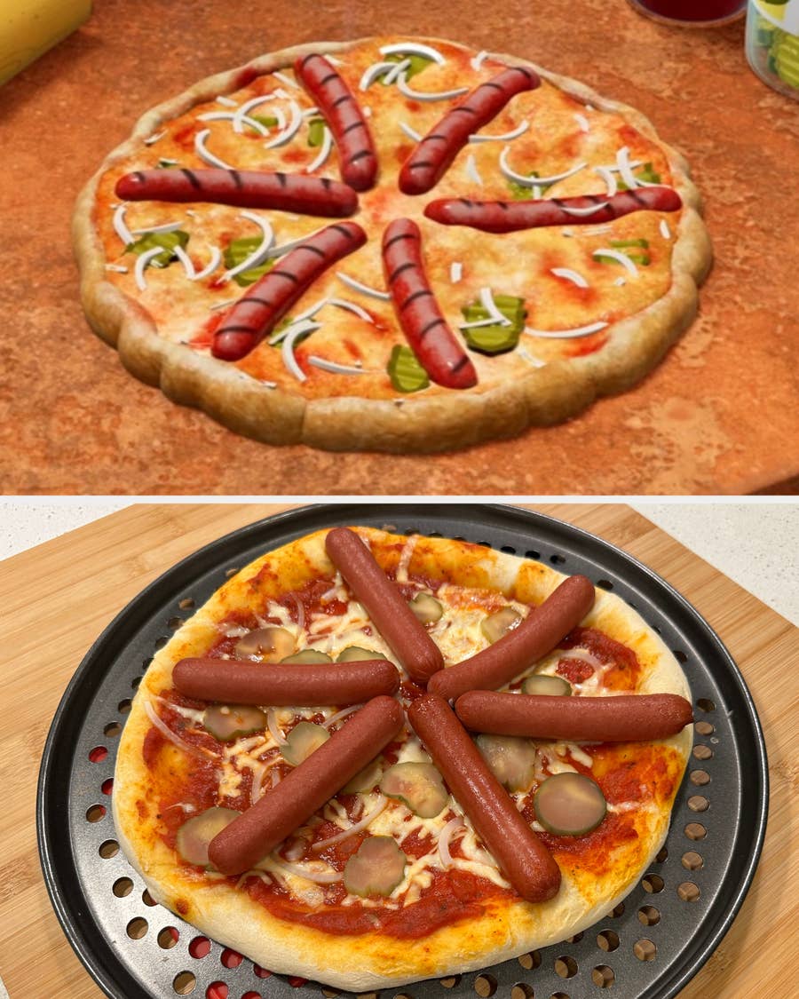 corn dog pizza