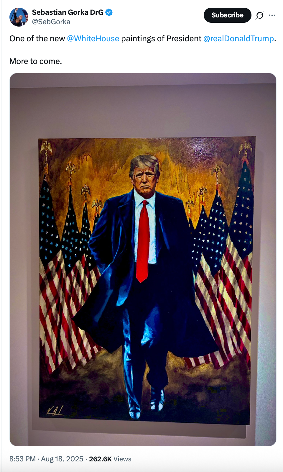 The New Painting Trump Put Up In The White House Is Exactly What You'd ...