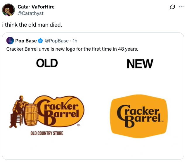 Cracker Barrel Changed Its Logo, & Everyone Is Roasting It