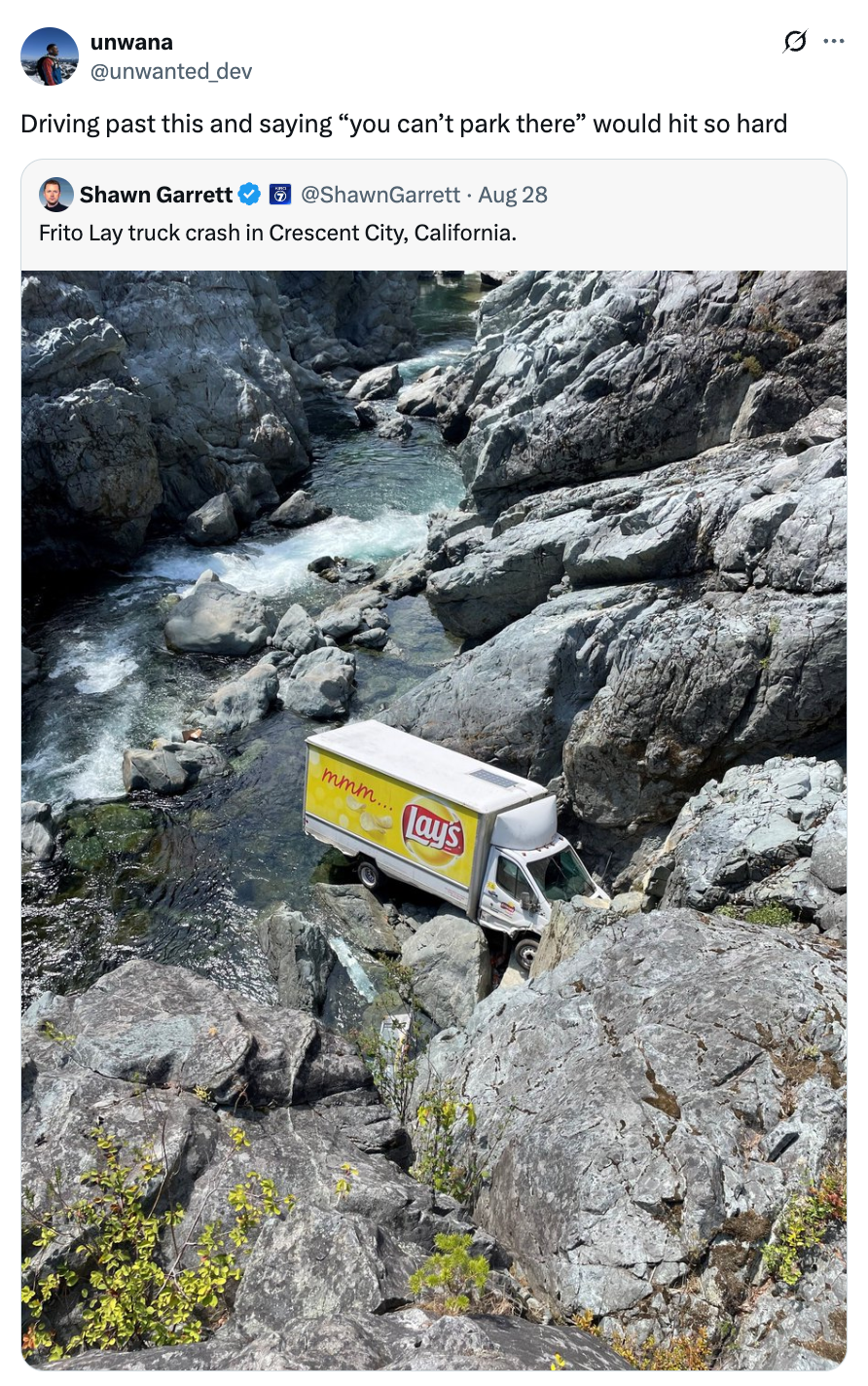 This Bizarre Picture Of Frito-Lay's Truck In A Creek Is Going Viral For ...