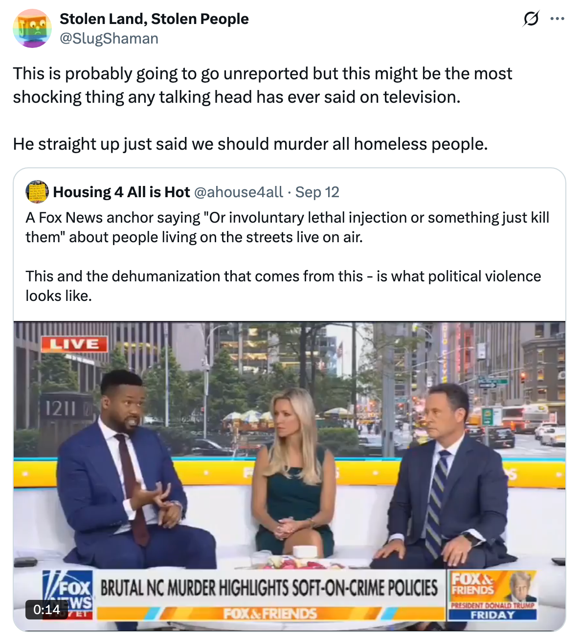 Outrage Over Fox News Host's Homelessness Solution