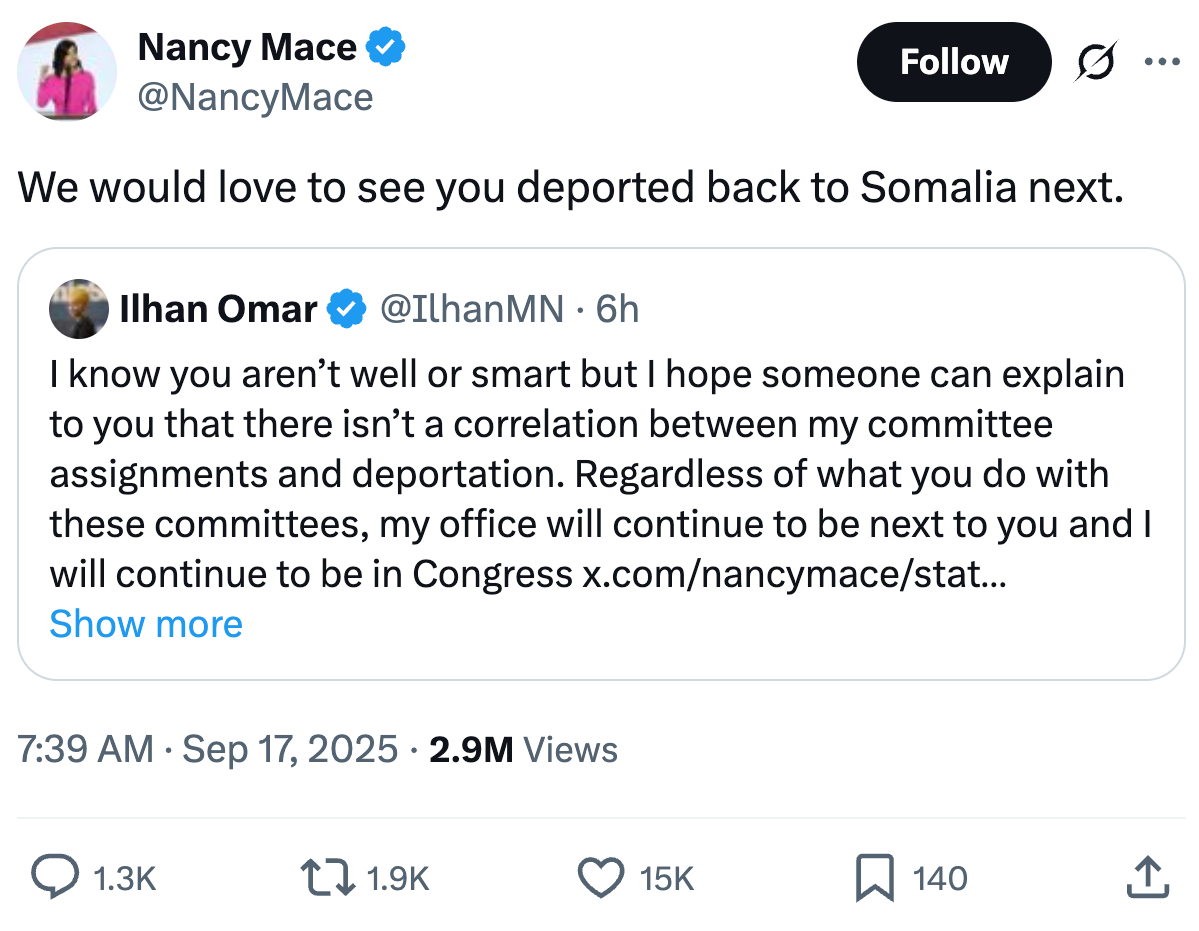 Ilhan Omar And Nancy Mace's Online Feud Goes Viral