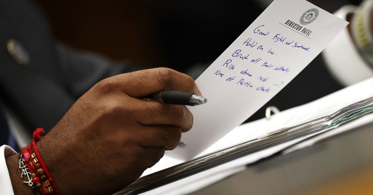 FBI Director's Secret Handwritten Note To Self Goes Viral