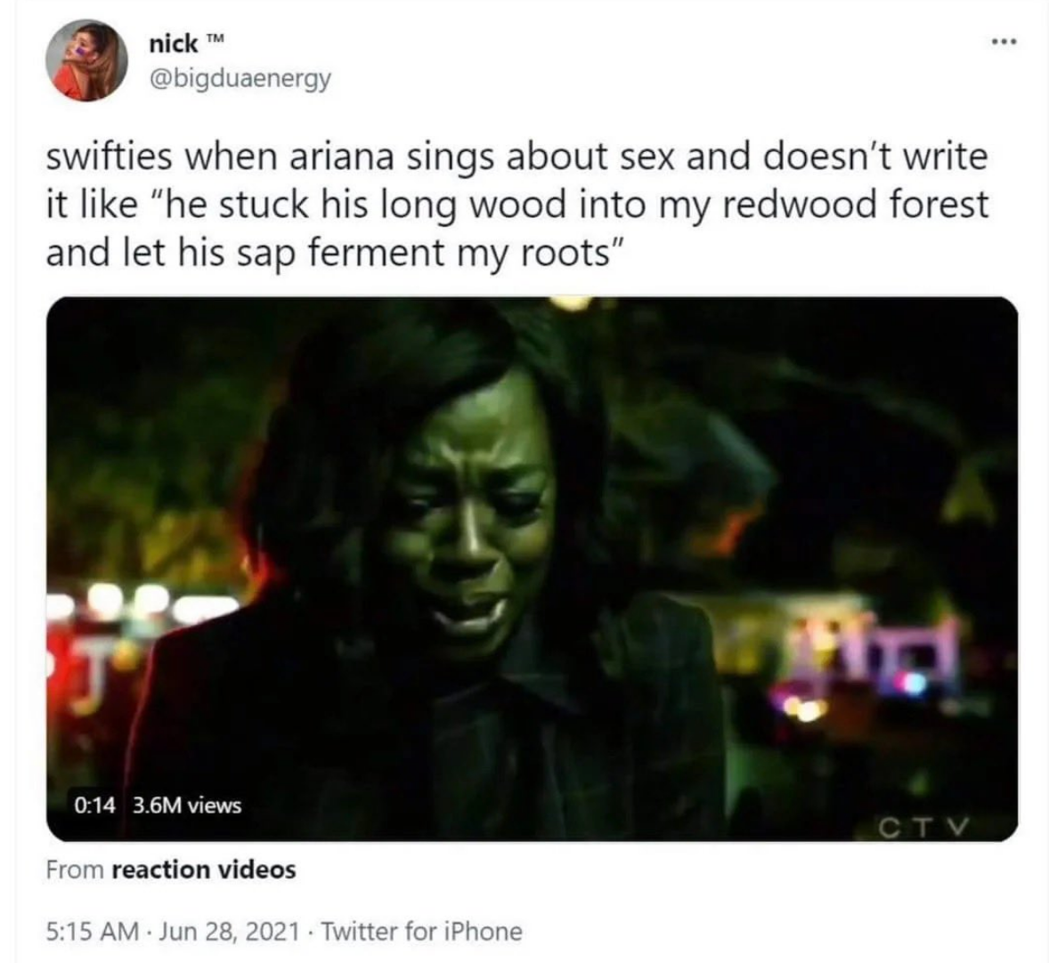 Ariana Grande Fan Predicts Taylor Swift Wood Lyrics