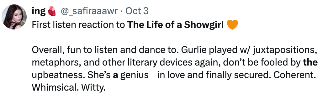 Taylor Swift 'The Life Of A Showgirl' Track-By-Track Review