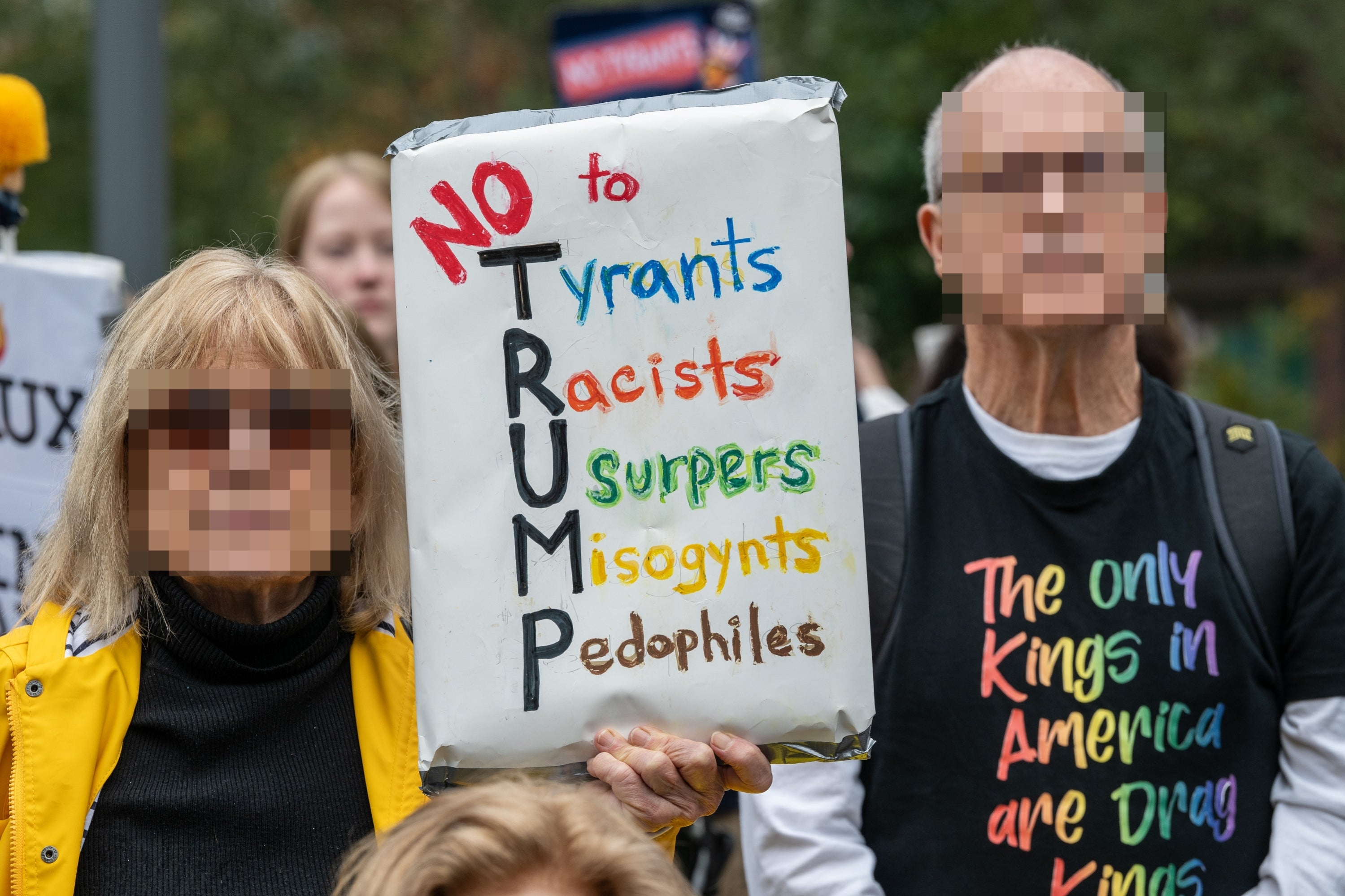 Photos Compare 'Trashy' Trump Events To No Kings Protest