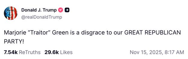 MTG Fires Back After Trump's Traitor Comment