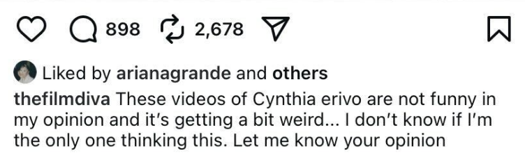 Ariana Grande Subtly Reacts To Distasteful Cynthia Erivo Memes