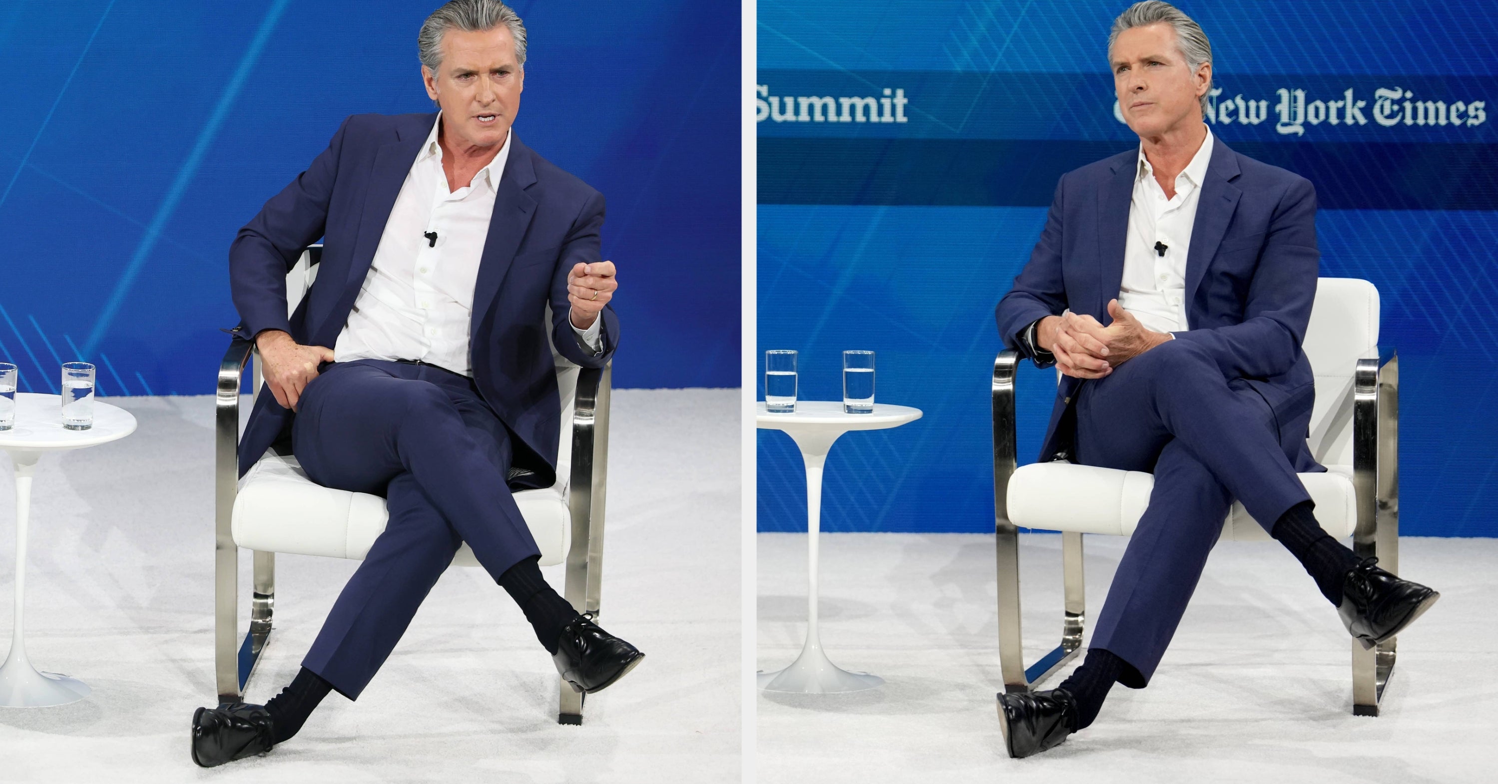 Gavin Newsom Crossed Legs Debate
