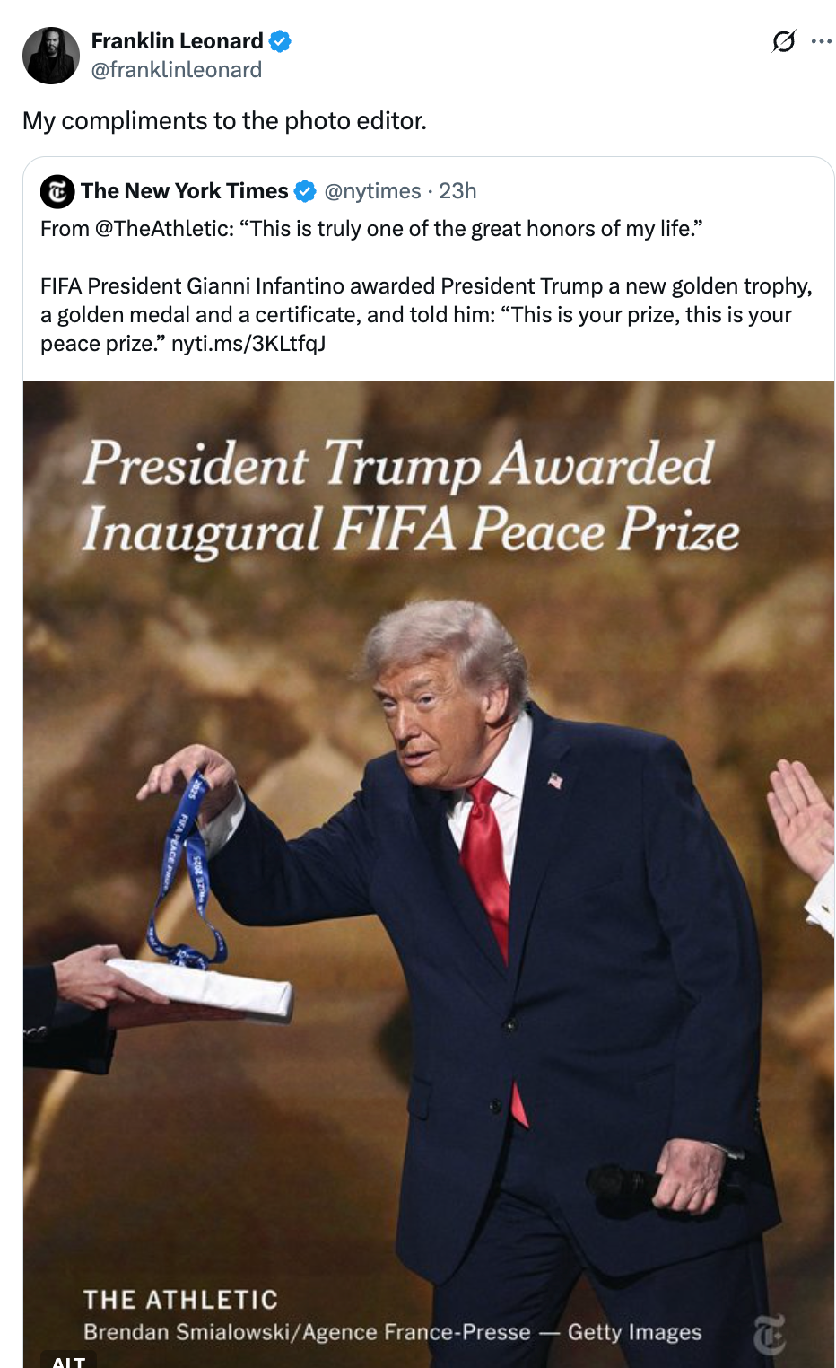 22 Jokes About Trump's "Peace Prize" Participation Medal That Are Just ...