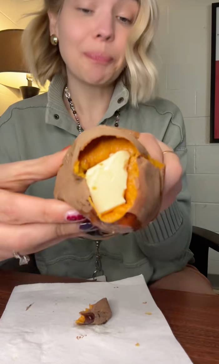 I Tried Courtney Cook's Cheese-Stuffed Sweet Potato
