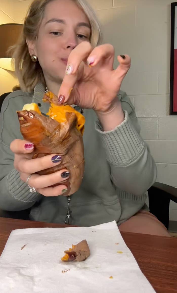 I Tried Courtney Cook's Cheese-Stuffed Sweet Potato