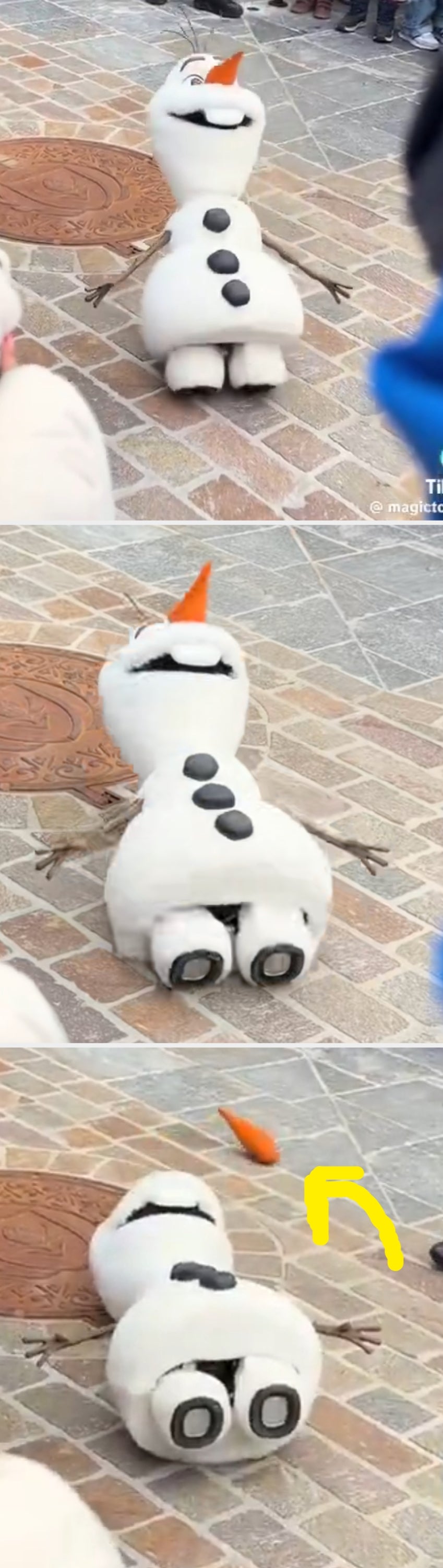 Viral Video Shows Robot Olaf 'Dying' At Disneyland Paris