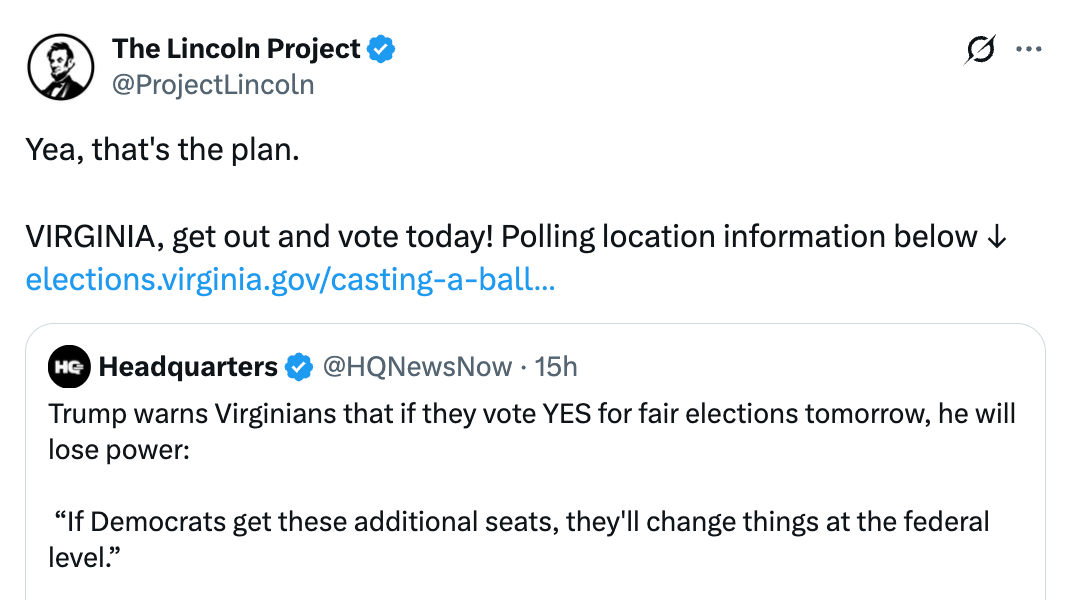 Trump Just Accidentally Told Virginians Why They Should Vote "Yes" Today