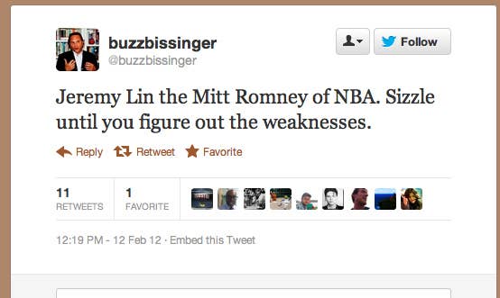 Buzz Bissinger Called Romney Racist, Vacant "Dongasaurus"
