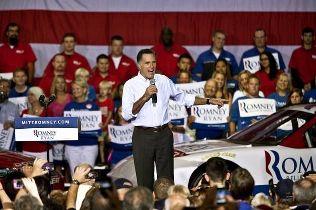 Romney Has A Moment With A Race Car