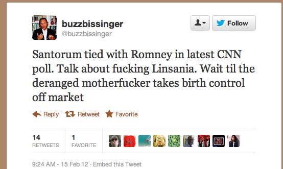 Buzz Bissinger Called Romney Racist, Vacant "Dongasaurus"