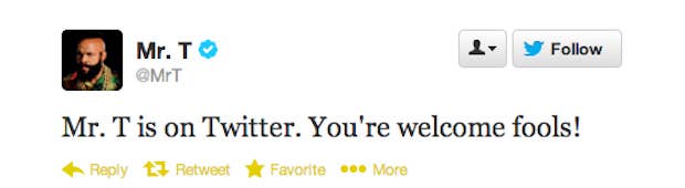 The Best Of Mr. T's Fantastic Twitter Account