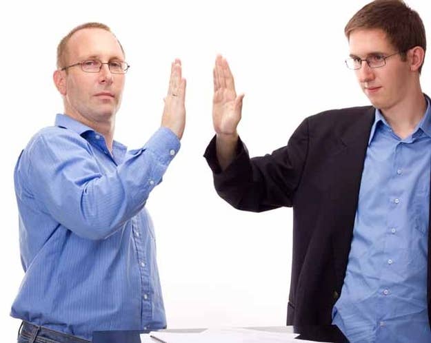 How Many Stock Photos Does It Take To Find The Perfect Awkward High Five?