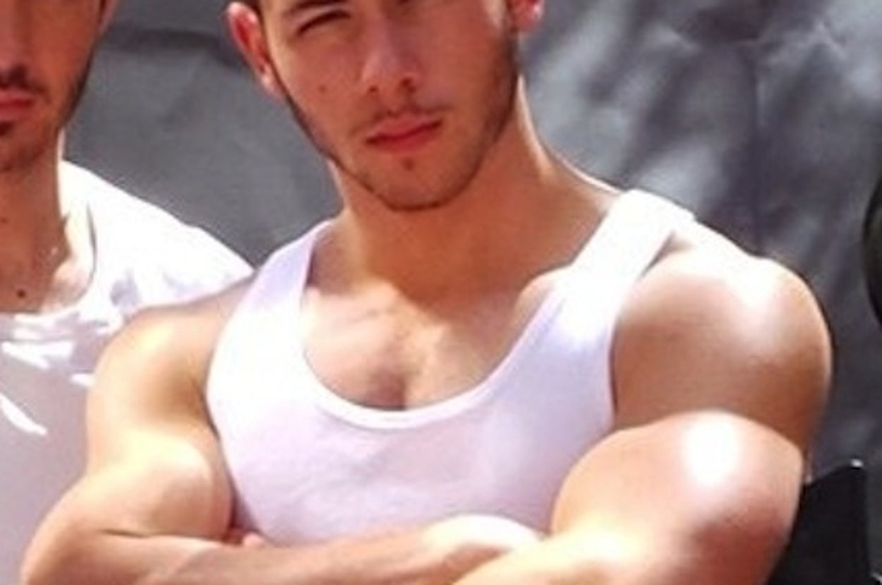 nick jonas biceps