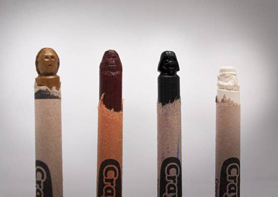 Star Wars Charcters Carved In Crayon