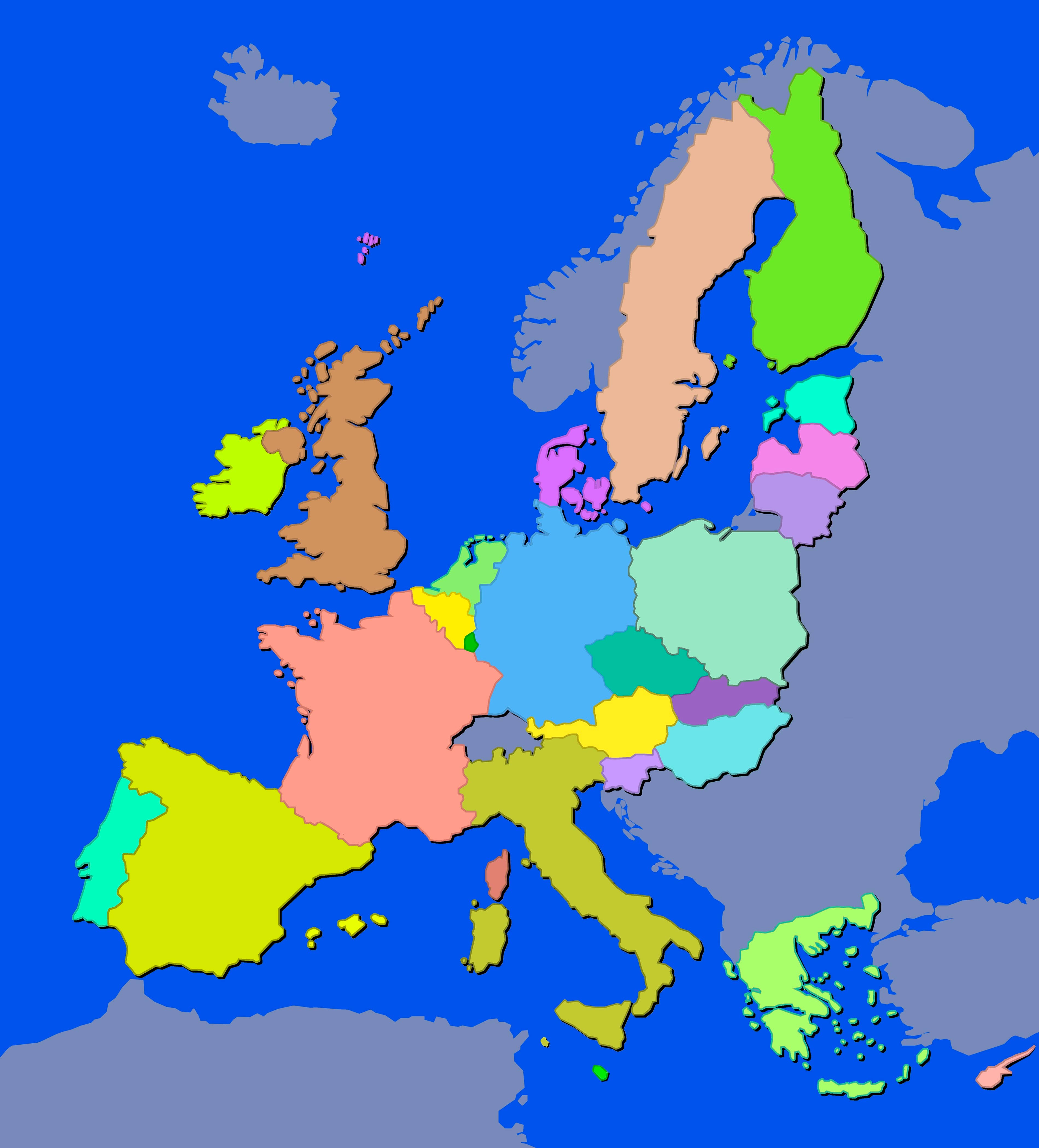 Blank Map Of European Countries And Capitals