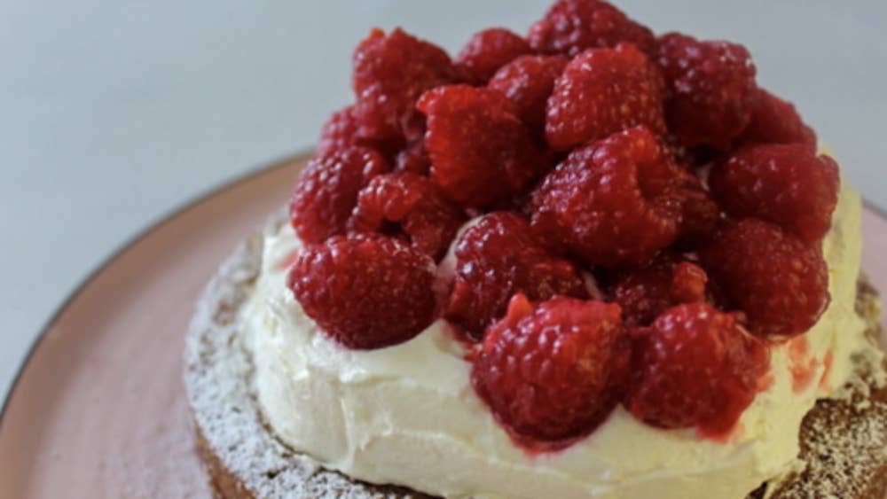 White Chocolate Chunk & Raspberry Jam Cake Recipe by Tasty