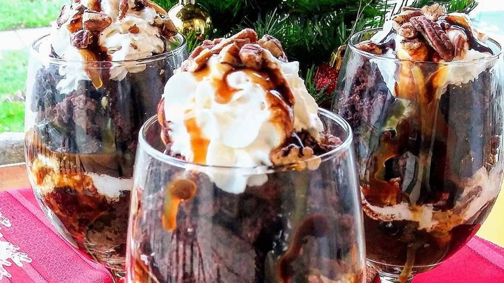 Decadent Gourmet Double Chocolate Turtle Pecan Trifle Recipe by Tasty