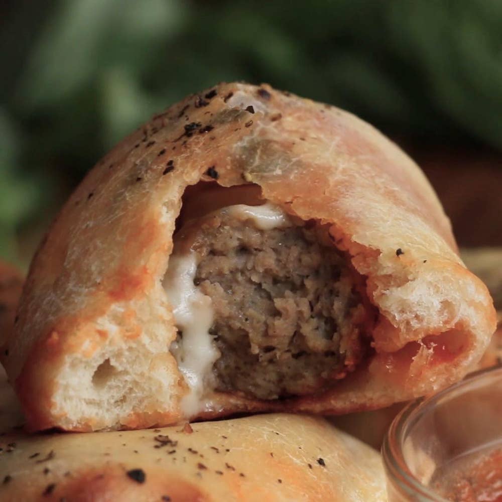 Meatball Parmesan Calzones Recipe by Tasty