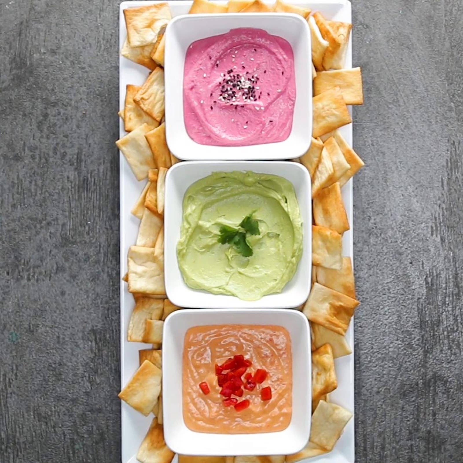 Veggie Hummus Trio Recipe by Tasty