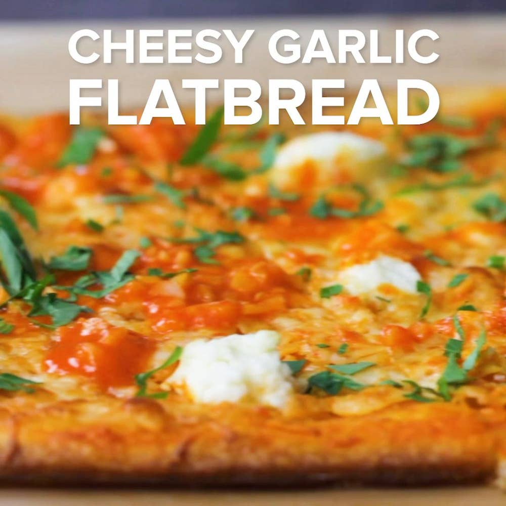 Cheesy Garlic Flatbread Recipe by Tasty