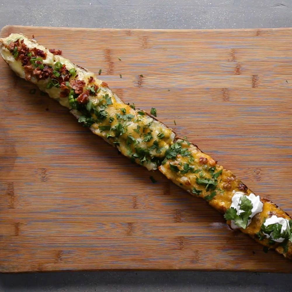 Chili Cheese 2-Foot-Long Potato Skin Recipe by Tasty
