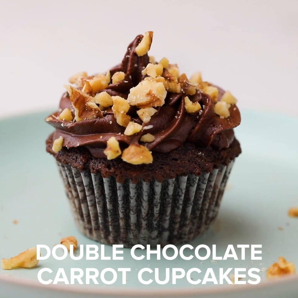 Double Chocolate Carrot Cupcakes Recipe by Tasty