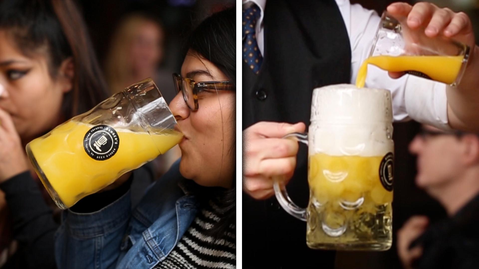 There's A Whole Bottle Of Champagne In The “Manmosa" In Austin