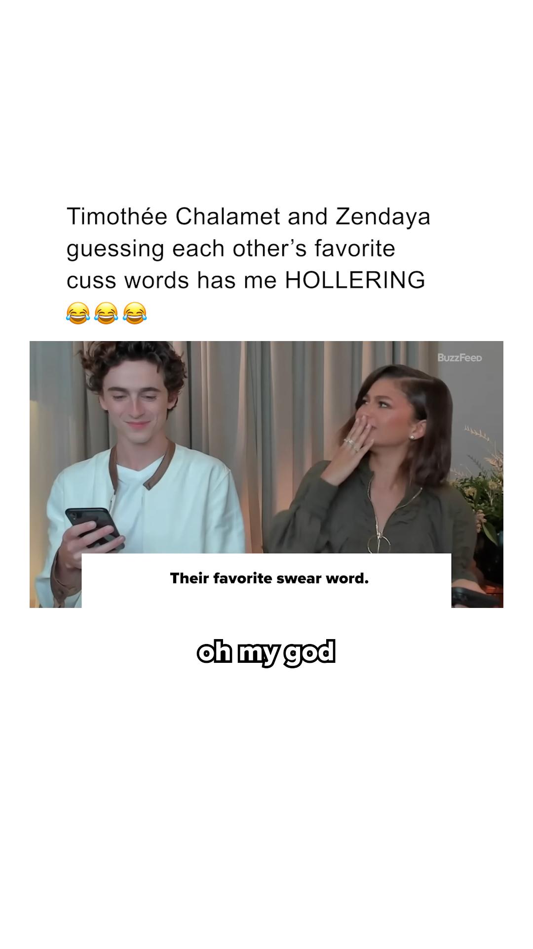 Timothée Chalamet And Zendaya Take The BFF Test | Swear Word