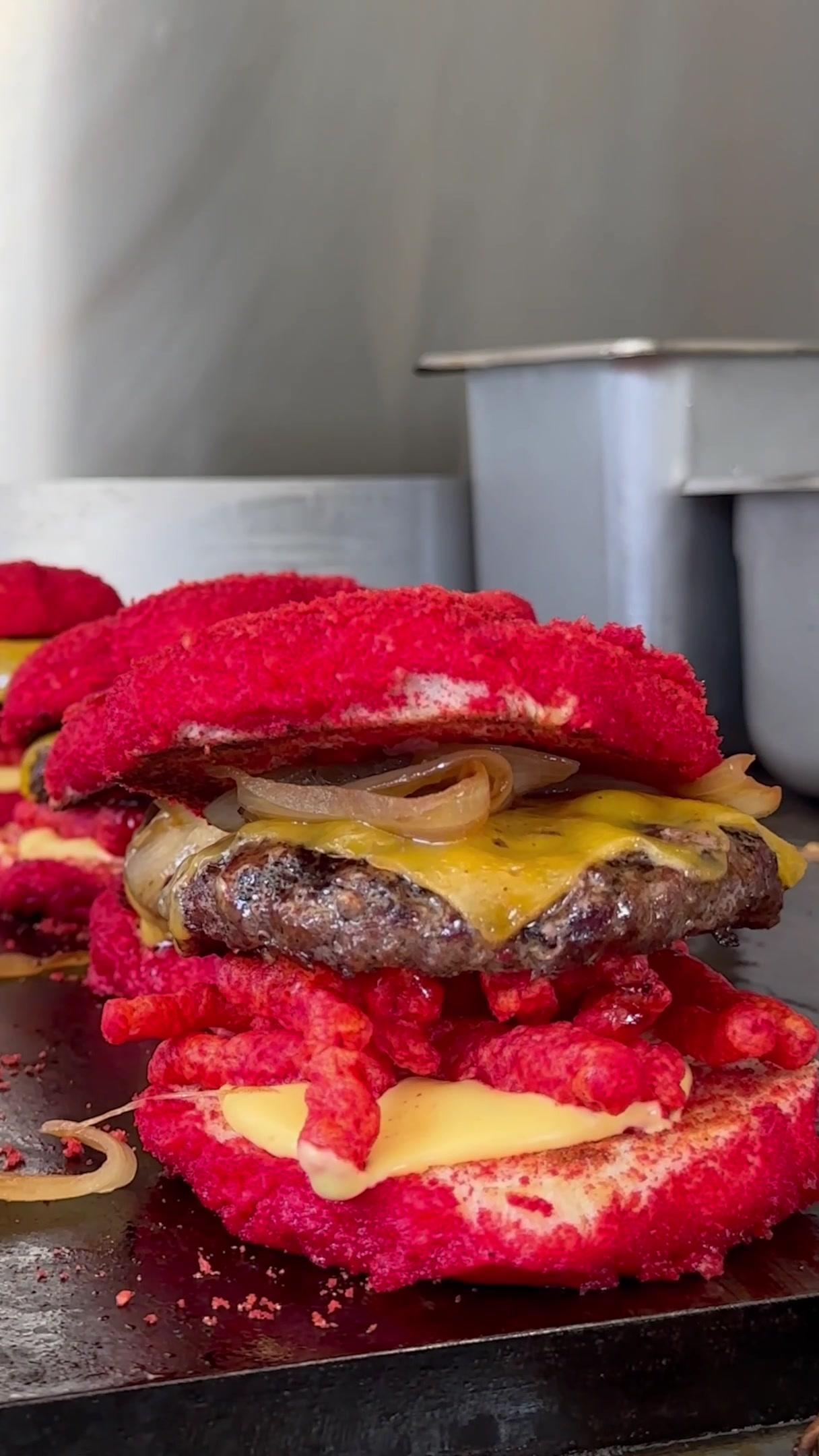 Hot Cheetos Burger!