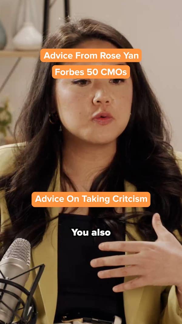 Rose Yan, Forbes 50 CMOs | Advice On Taking Criticism